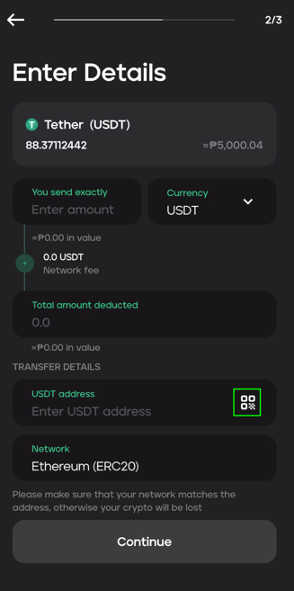 How do I use Maya to send crypto worth less than P50,000?