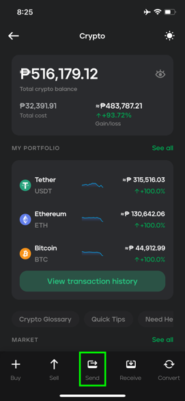 How do I use Maya to send crypto worth P50,000 or higher?