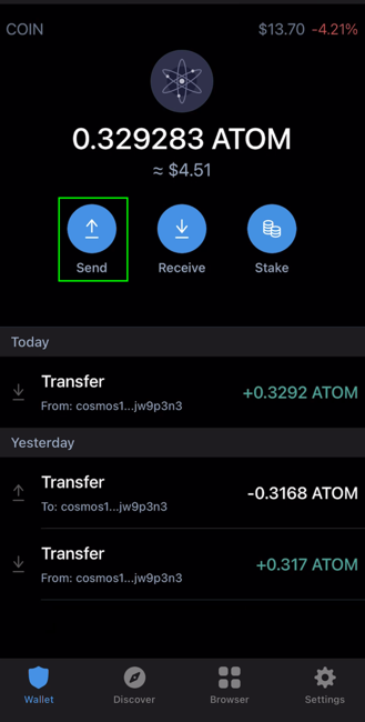 How do I send crypto to Maya using Trust Wallet?